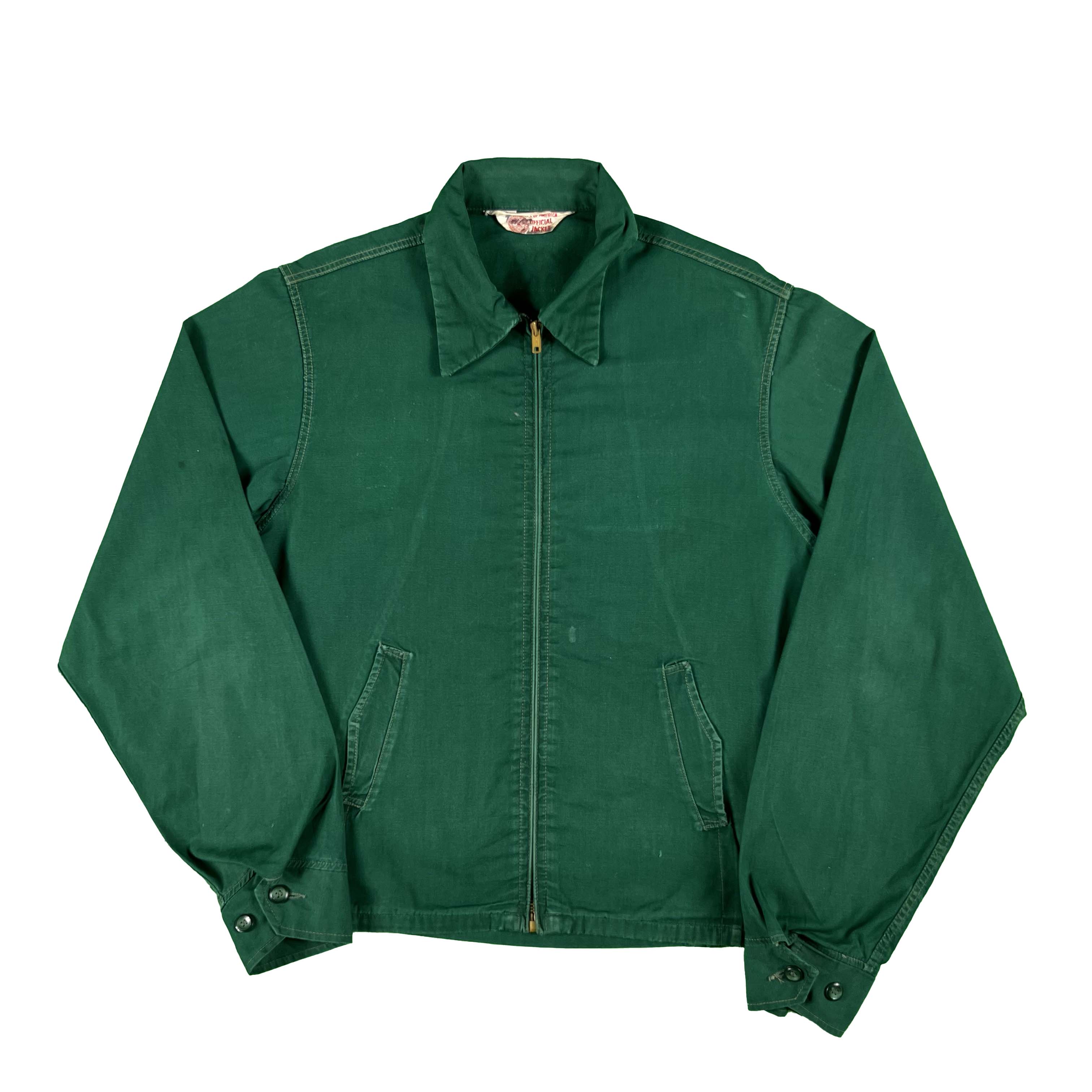 60s Boxy Forest Green Patched Boy Scouts Jacket- M – Plum Garments
