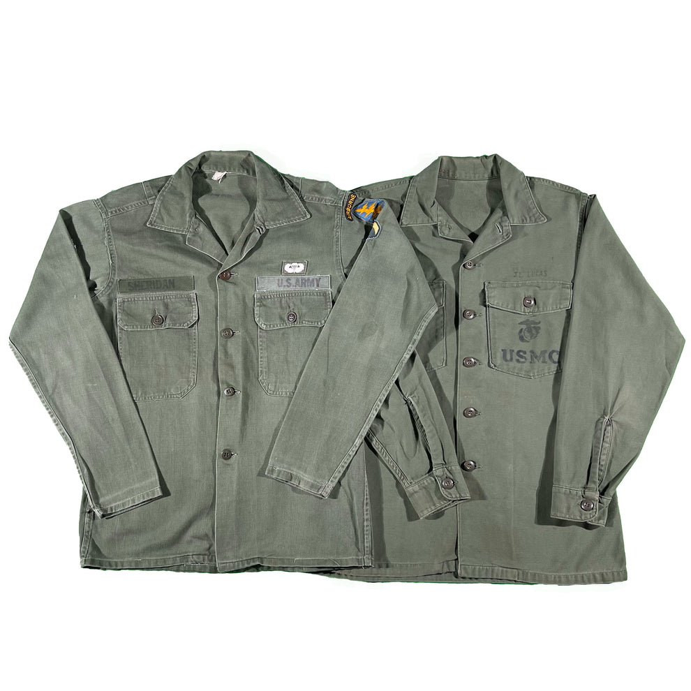 60s/70s US Army OG-107 Utility Shirt- SELECT SIZE – Plum Garments
