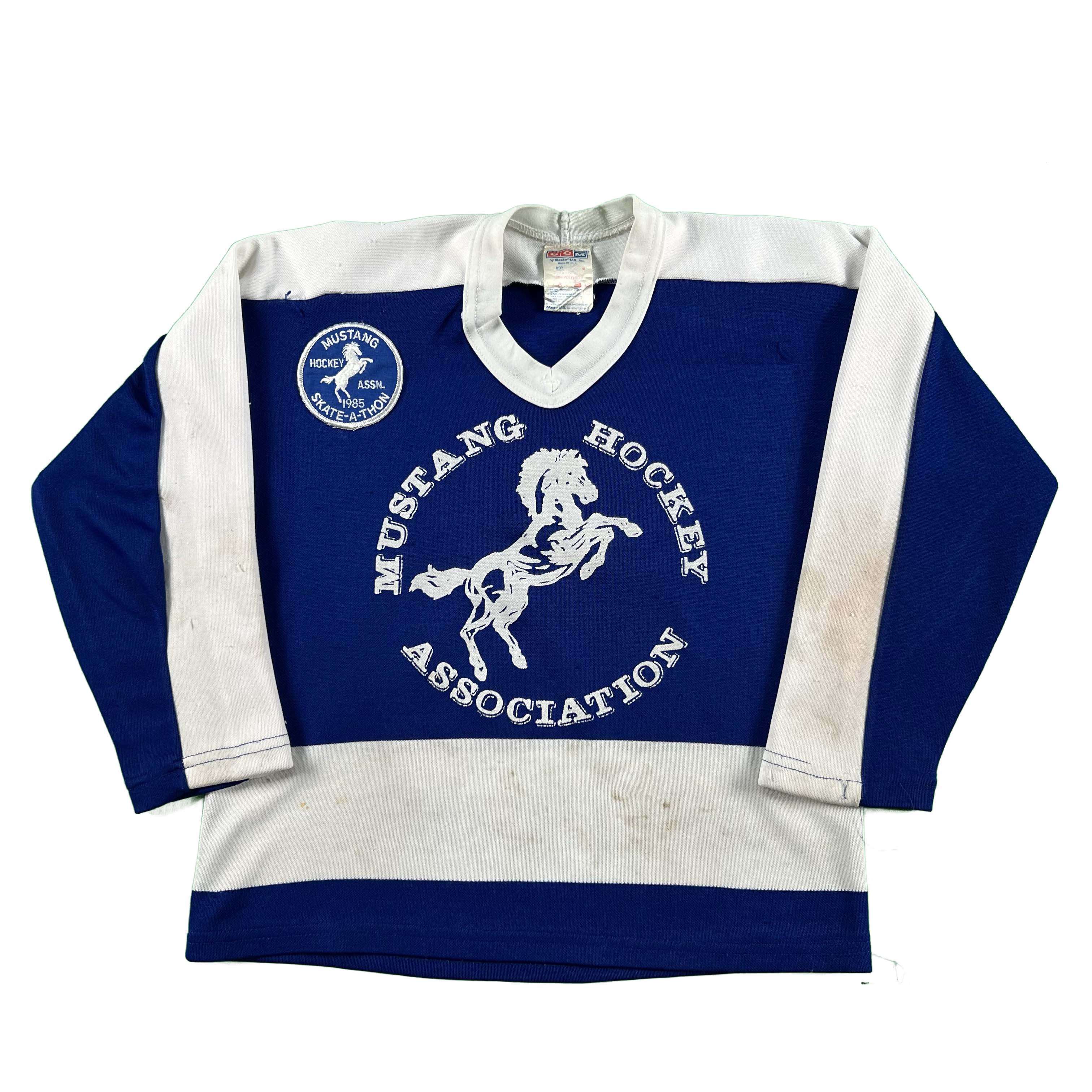 80s Patched Mustang Hockey Jersey- XS – Plum Garments